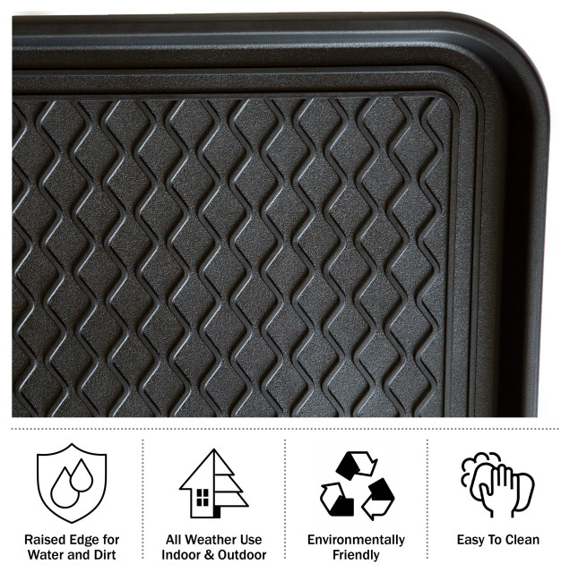 Large All-Weather Indoor/Outdoor Boot Tray Weather-Resistant Plastic ...
