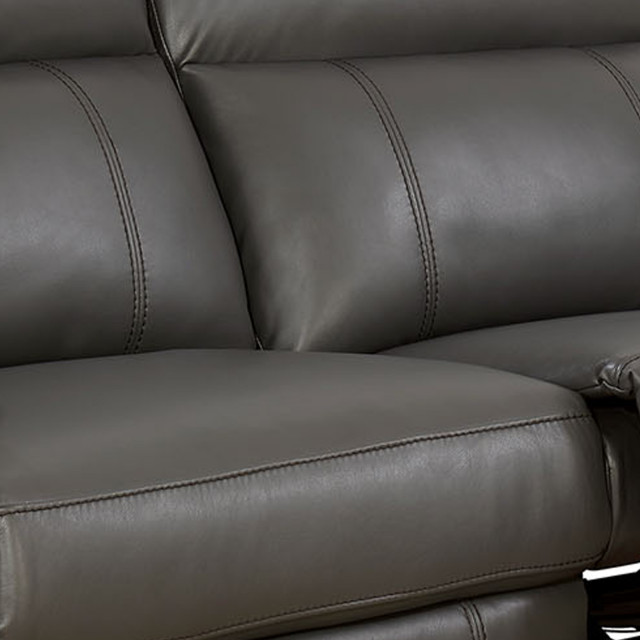 Benzara BM182911 Transitional Leather Gel Recliner Sofa With Power ...