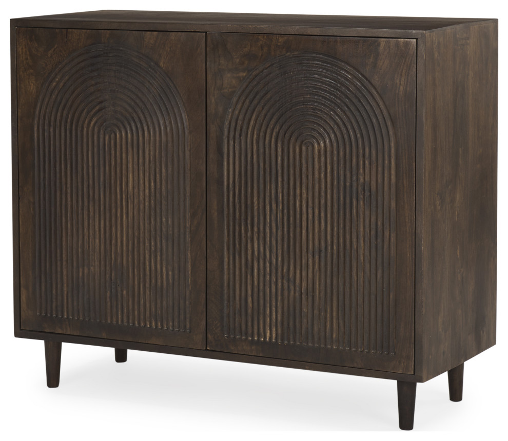Tucker Solid Wood Patterned Accent Cabinet - Midcentury - Accent Chests And Cabinets - by ...
