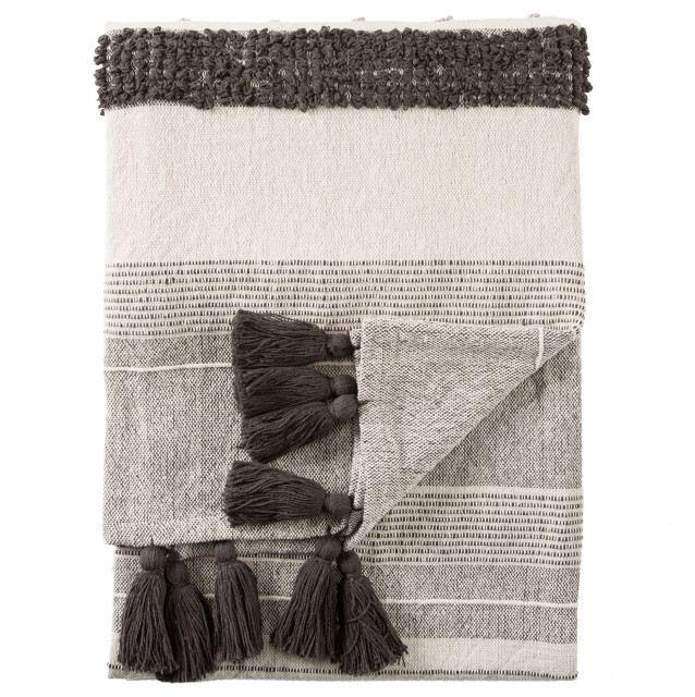 Jaipur Living Sur Striped Gray/Ivory Throw - Contemporary - Throws - by ...