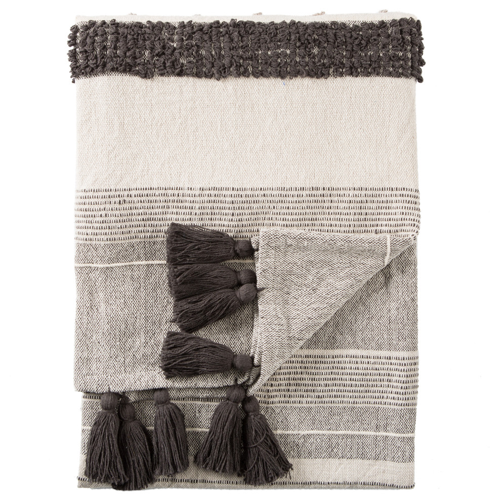 Jaipur Living Sur Striped Gray/Ivory Throw - Contemporary - Throws - by ...