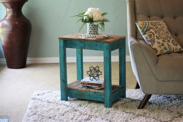 Turquoise Combo End Table - Farmhouse - Side Tables And End Tables - by ...