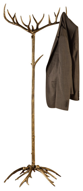 Bronze Finish Deer Antler Coat Rack - Rustic - Coatracks And Umbrella ...