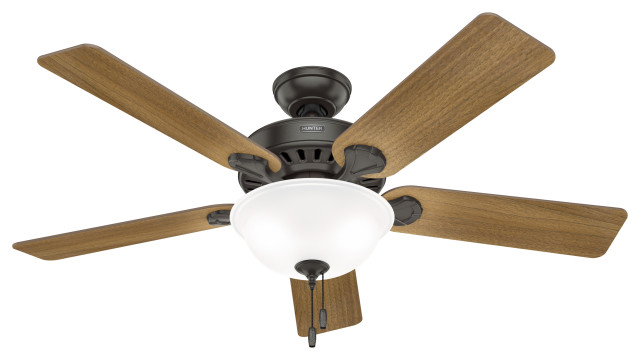 Hunter 52" Pro's Best Noble Bronze Ceiling Fan, LED Light Kit and Pull ...