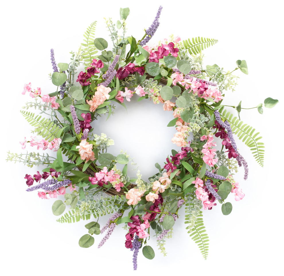 Mixed Floral Wreath - Traditional - Wreaths And Garlands - by Melrose ...