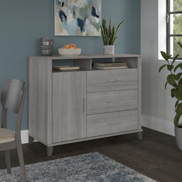 Bush Furniture Somerset Tall Sideboard Buffet Cabinet, Platinum Gray ...