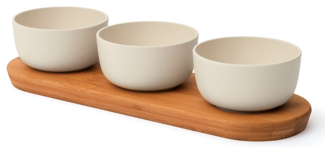 Leo 3 Piece Bowl Set With Tray - Contemporary - Serving And Salad Bowls ...
