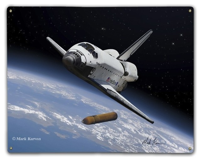 Space Shuttle Orbit Classic Metal Sign - Contemporary - Metal Wall Art ...