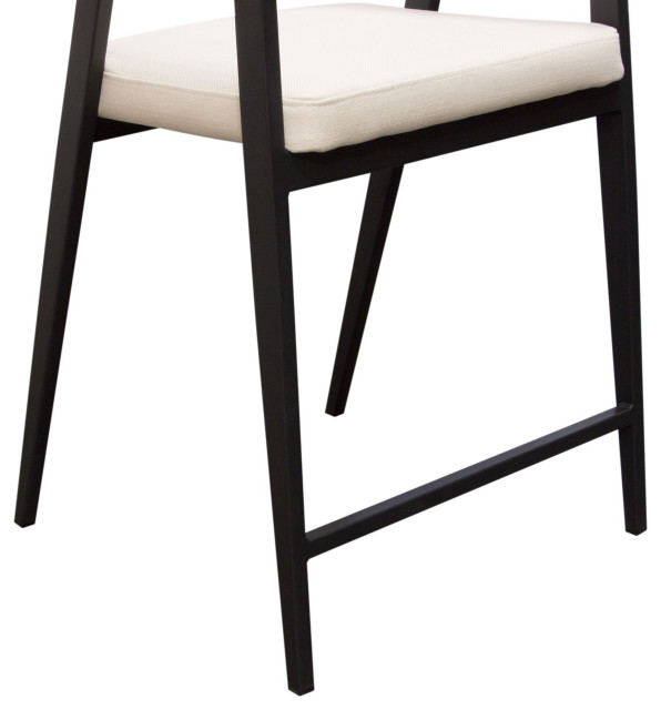 Adele 2 Counter Height Chairs, Cream Fabric - Midcentury - Bar Stools And Counter Stools - by ...