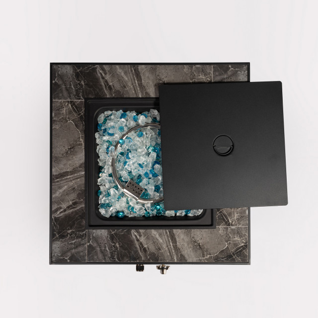 Square Ceramic Tile Tabletop Outdoor Fire Pit Column with Lid ...