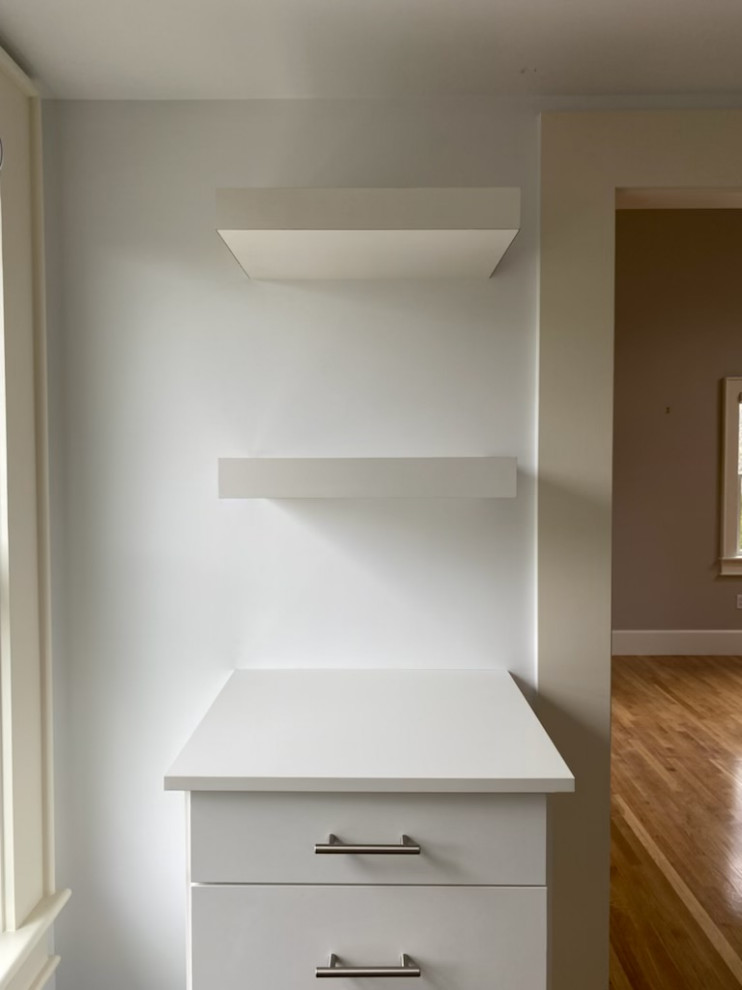 Boston area floating shelves in custom walk-in closet - Closet - Boston ...