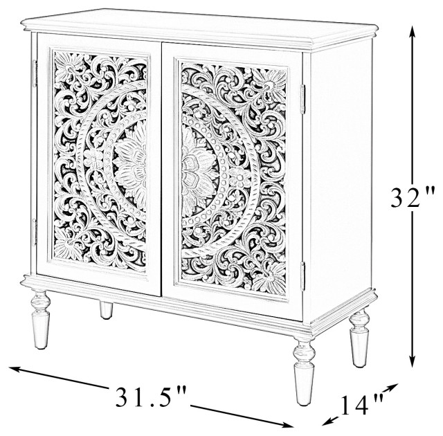 32" Tall 2-Door Accent Cabinet - Traditional - Accent Chests And ...