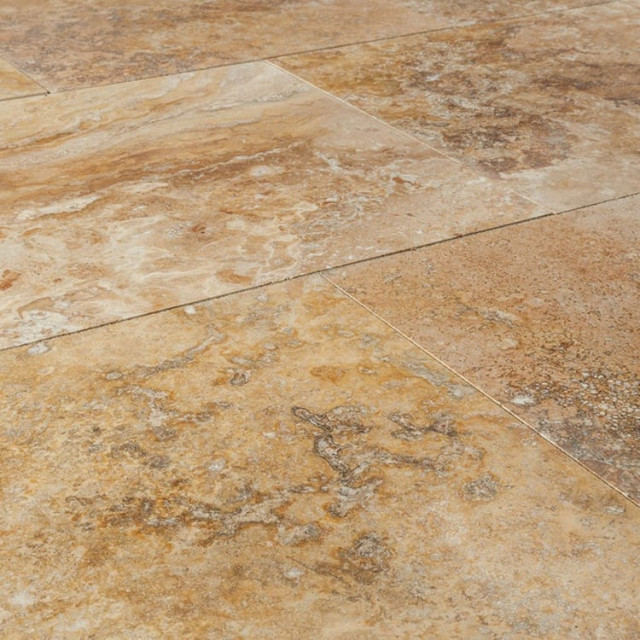 Oasis Gold Travertine Tile, 18"x18"x.5", Honed and Filled, Sample ...
