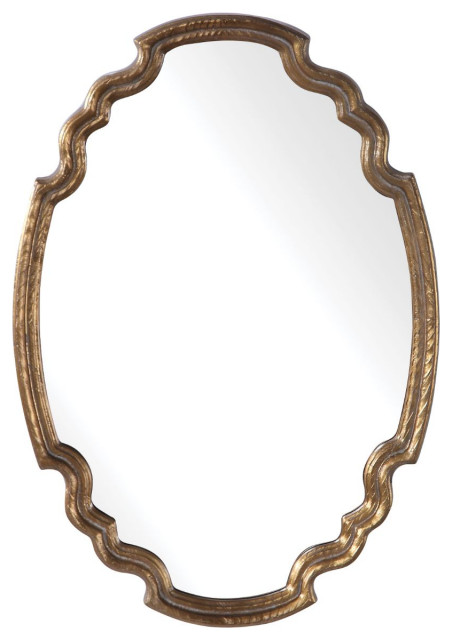 Uttermost Ariane Gold Oval Mirror - Traditional - Wall Mirrors - by ...