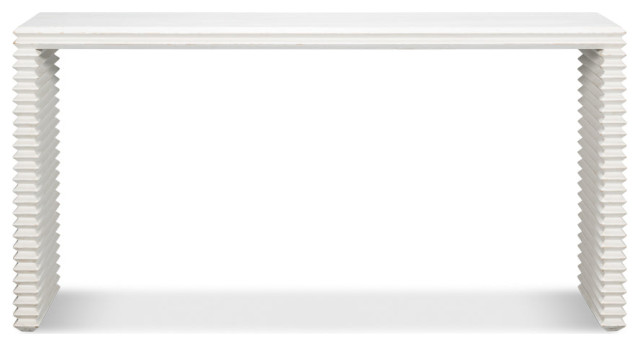 Stacked Console Table Slim Antique White Reclaimed Wood - Farmhouse - Console Tables - by ...