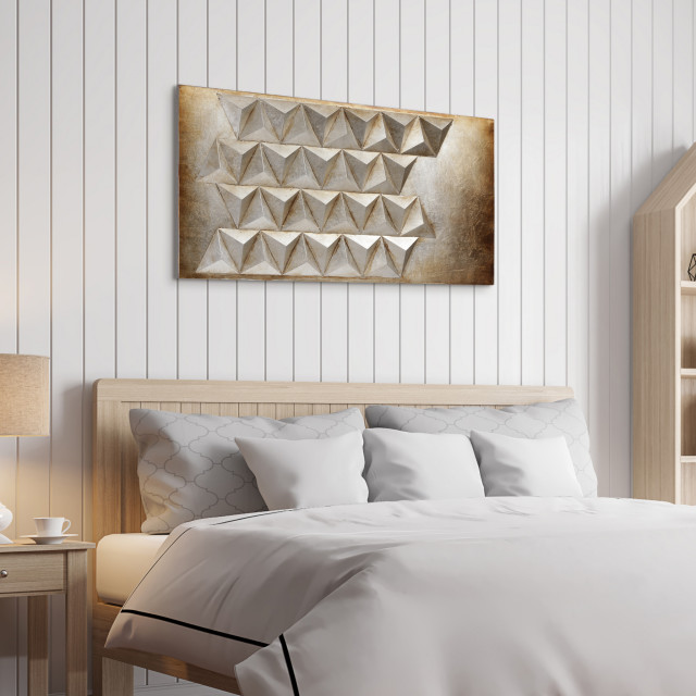 "Steel 2" Abstract Mixed Media Metal Hand Painted Dimensional Wall Art ...