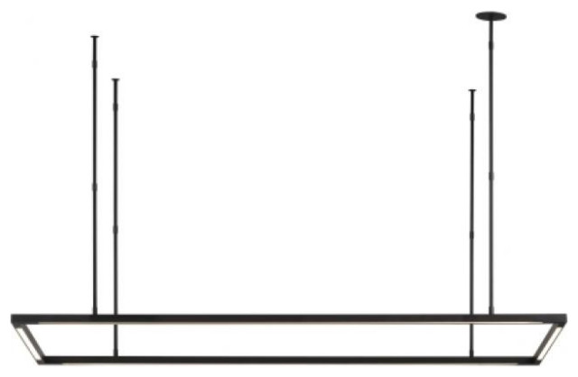 Stagger Halo Linear Suspension, 1-Light, LED, Nightshade Black, 49.5"L ...