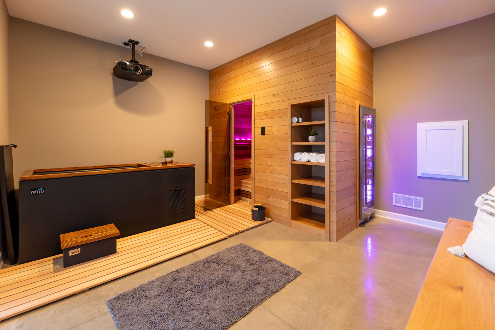 2024 Indoor/Outdoor Kitchen & Wellness Center - Modern - Home Gym ...