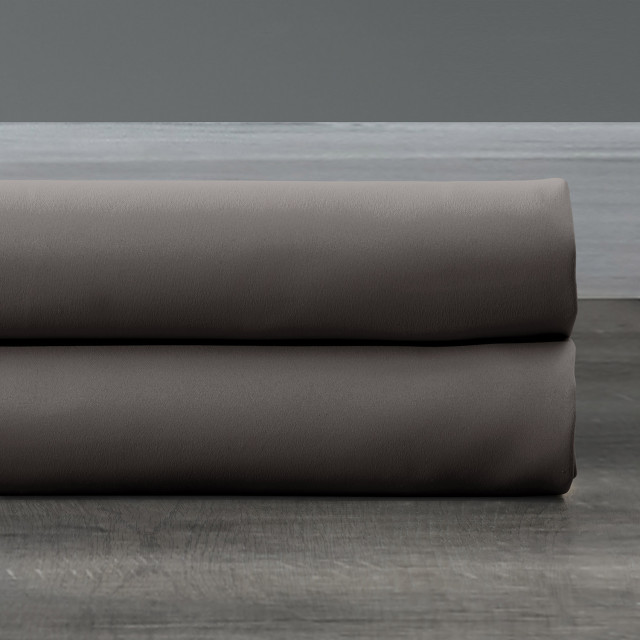 Neutral Gray Grommet Doublewide Room Darkening Curtain Single Panel ...