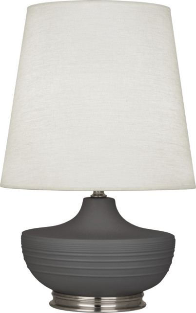 Michael Berman Nolan Table Lamp, Matte Ash With Dark Antique Nickel ...