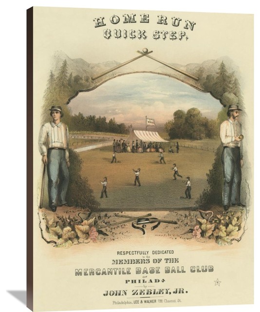 "Home run quick step" Stretched Canvas Giclee by Vintage Sports, 18"x24 ...