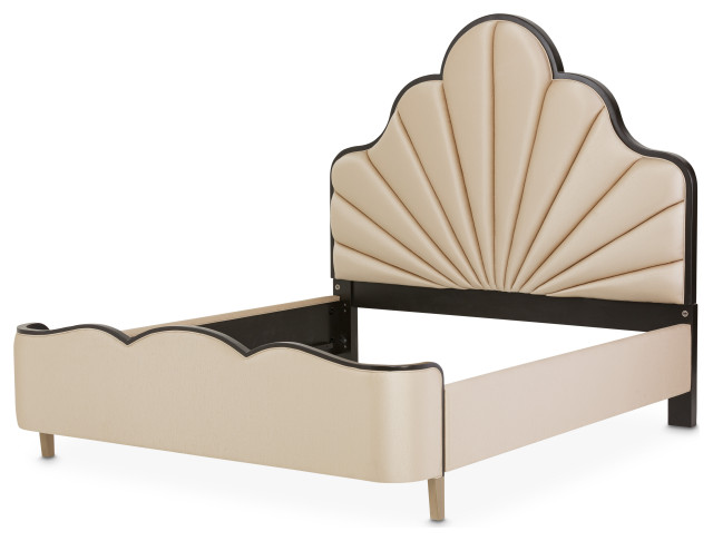 Malibu Crest Eastern King Scalloped Panel Bed - Dark Espresso - Transitional - Platform Beds ...