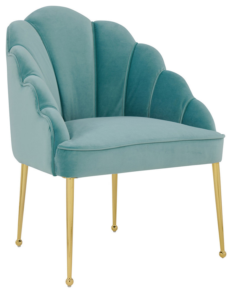 Art Deco Hollywood Regency Glam Turquoise Accent Chair - Midcentury ...