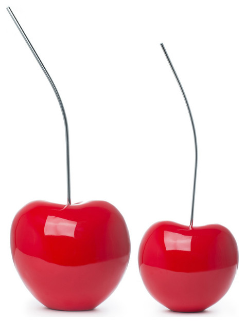 Cherry Decor // Set of two Medium & Small, Bright Red - Farmhouse ...