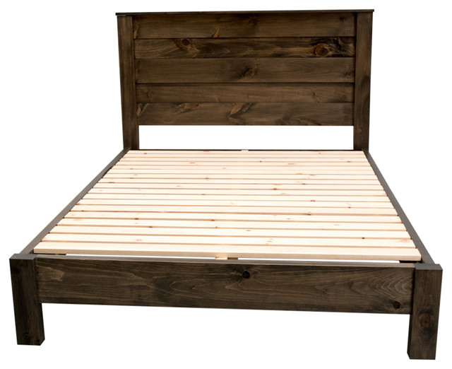 Rustic Farmhouse Platform Bed With Headboard - Rustic - Platform Beds ... Rustic Farmhouse Platform Bed With Headboard - Rustic - Platform Beds ...