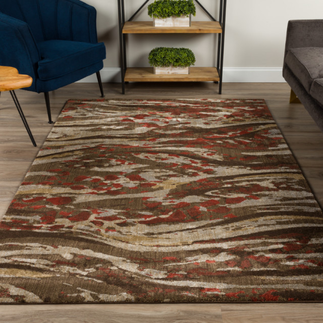 Addison Atlas Abstract Waves Area Rug, 3'3"x5'1" - Contemporary - Area ...