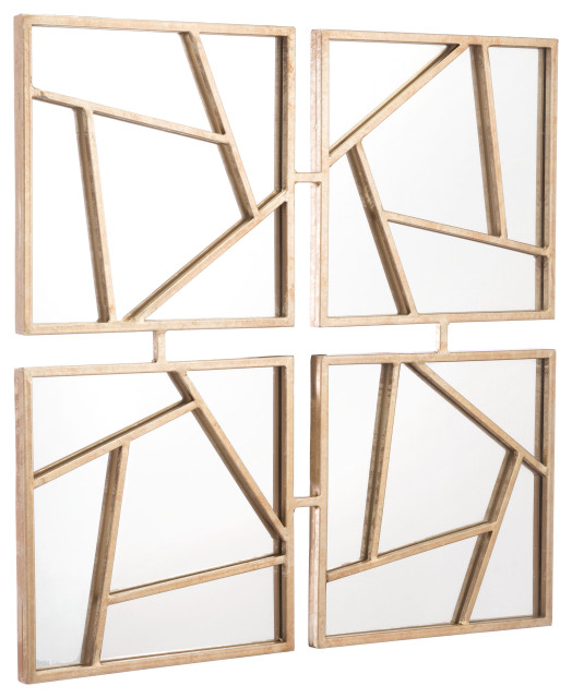 Four Faces Mirror, Gold - Contemporary - Wall Mirrors - by Buildcom | Houzz