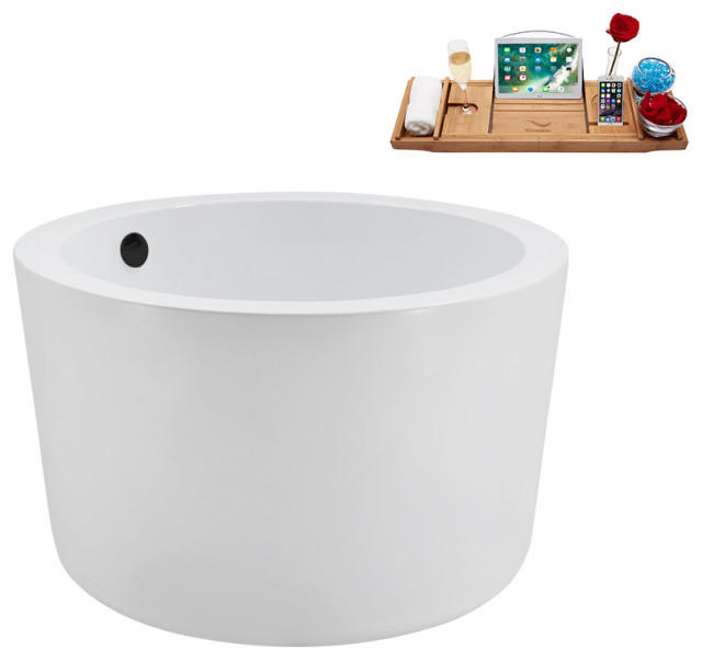 41" Streamline N3760BL Soaking Freestanding Tub and Tray With Internal ...