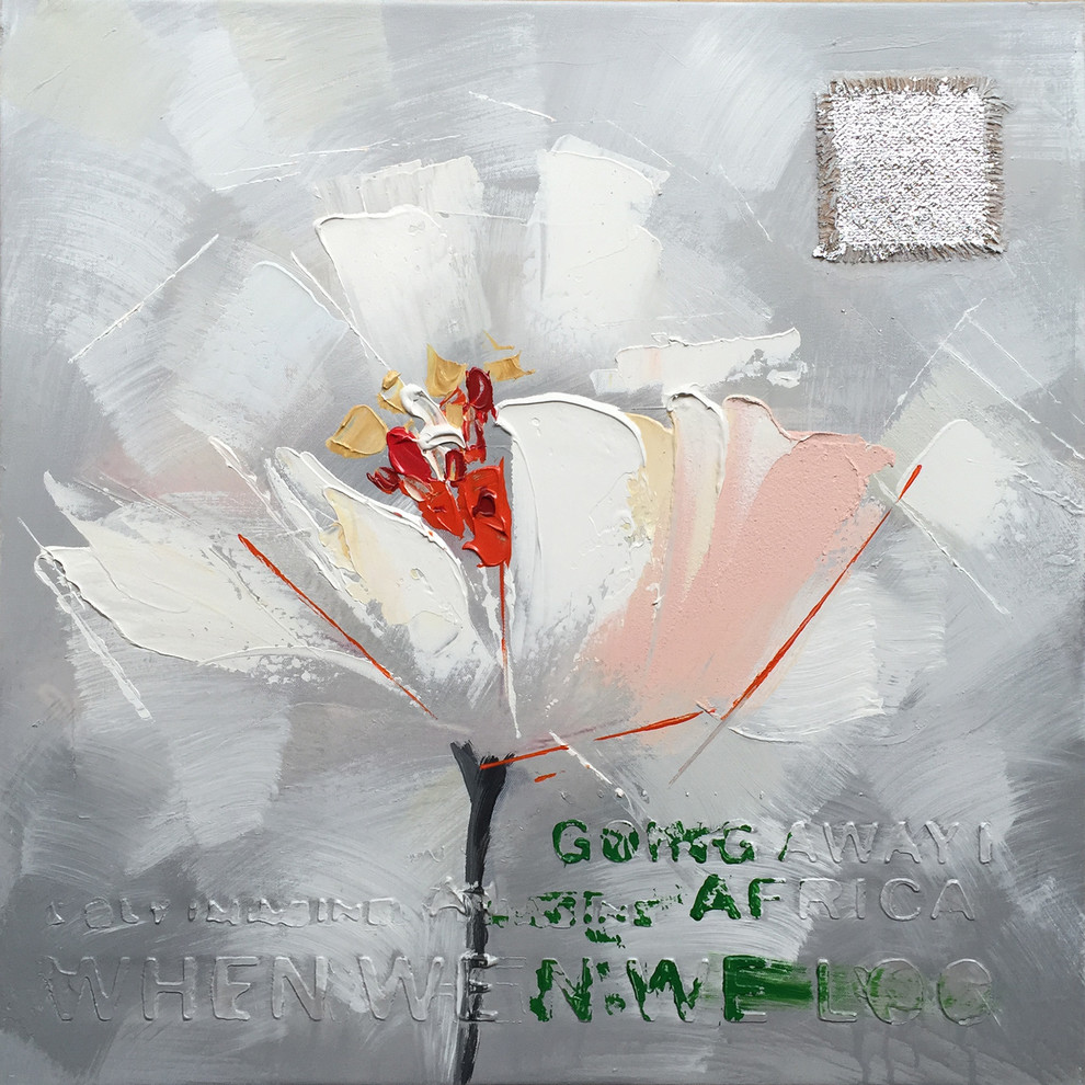 Hand Painted Flower in Memory Wall Decor Artwork II - Contemporary ...