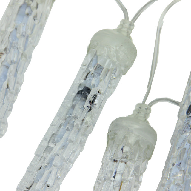 Dripping Transparent Icicle Snowfall Light Tubes, 9.25", 11", 16-Piece ...