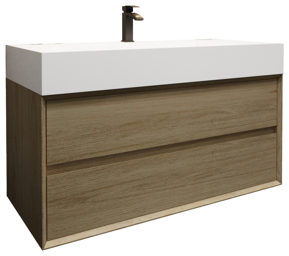 MAX 42" Floating Bath Vanity With Acrylic Sink - Modern - Bathroom ...