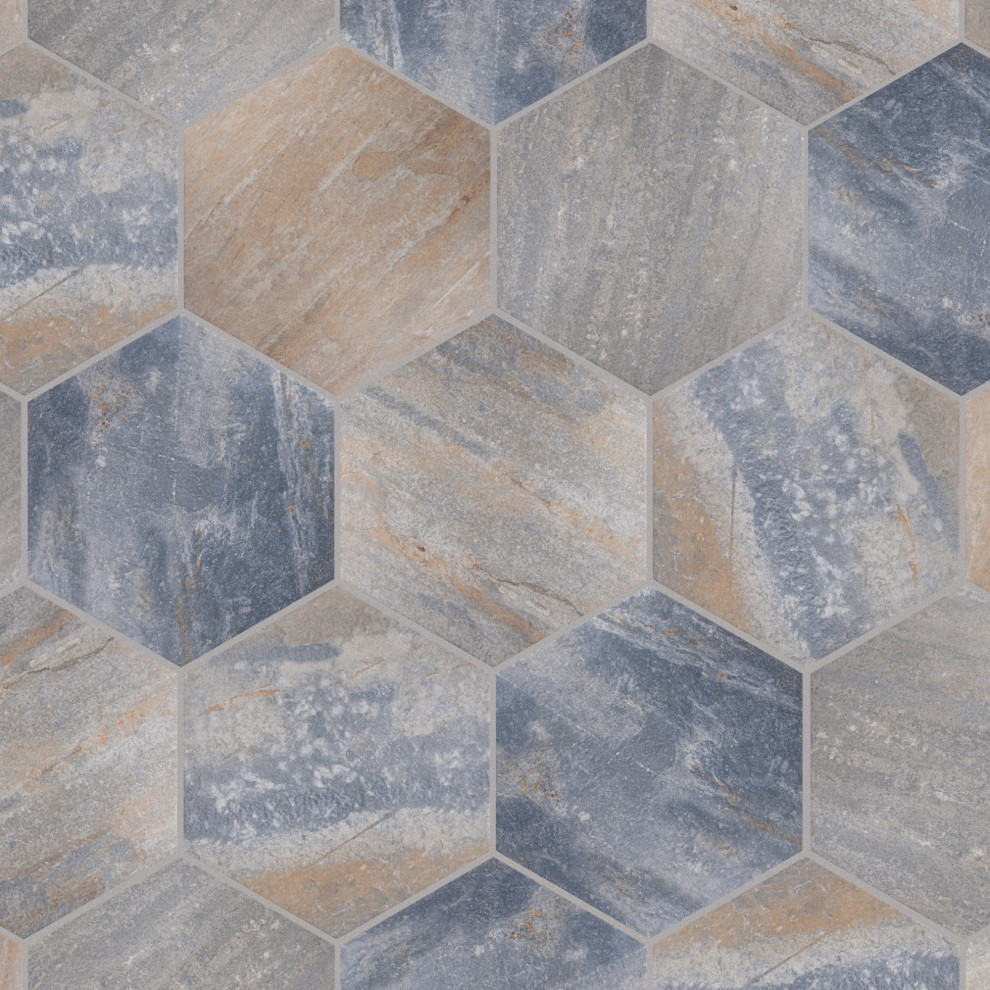 Pompeya Grand Hex Porcelain Floor and Wall Tile Sample, Beige ...