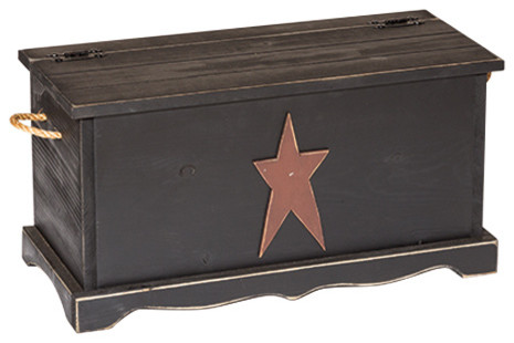 Farmhouse Rustic Storage Chest With Rope Handles - Southwestern ...