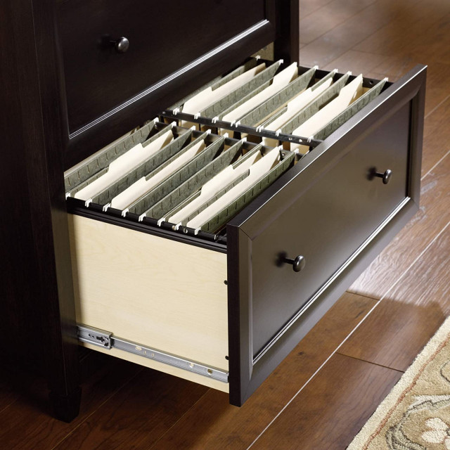 Transitional Lateral File Cabinet, 2 Interlocking Storage Drawers ...