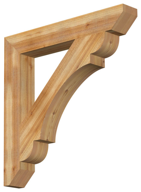 Balboa Traditional Bracket, 16"Dx28"H, 4"W Western Red Cedar/Rough Sawn ...