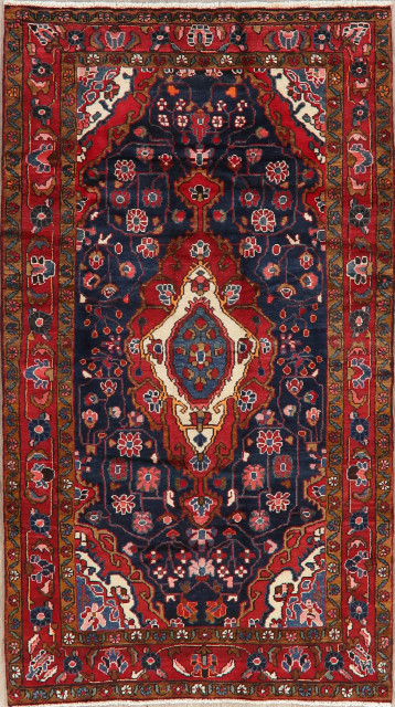 Home Decor Floral Nanaj Rug Medallion Oriental Handmade Carpet, Navy ...