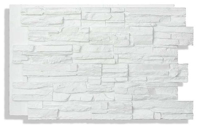 24"x36" Faux Stacked Stone White, 24"x36" - Contemporary - Siding And ...
