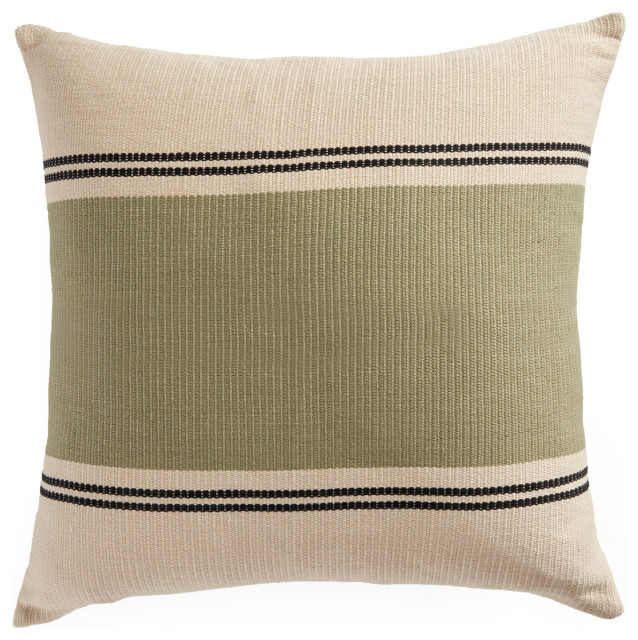 Handwoven Merido Pillow, Beige, 20"x20", 20"x20" - Contemporary ...