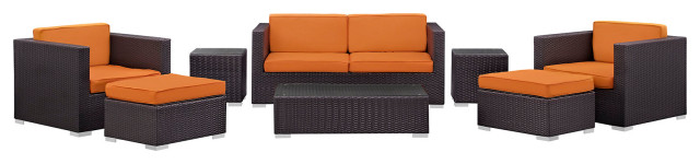 Modway Venice 8 Piece Outdoor Patio Sofa Set EEI-610-EXP-ORA-SET ...
