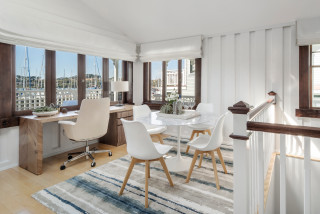 Yellow Ferry Dock Houseboat Remodel - Beach Style - Home Office - San ...