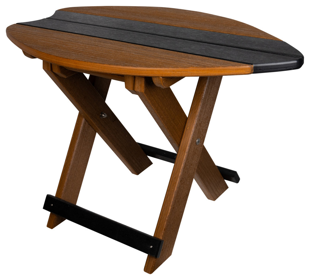 Folding Surfboard Accent Table, Portable Nautical Board - Beach Style ...