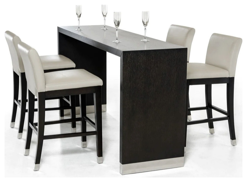 Lissa Modern Wenge Wood Bar Table - Contemporary - Indoor Pub And ...