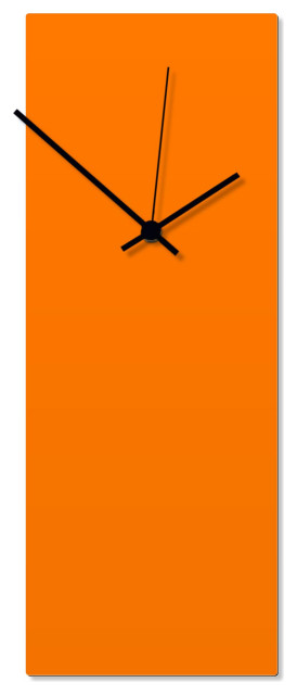 Contemporary Clock 'Orangeout Black Clock' Artisan-Made Orange Kitchen ...
