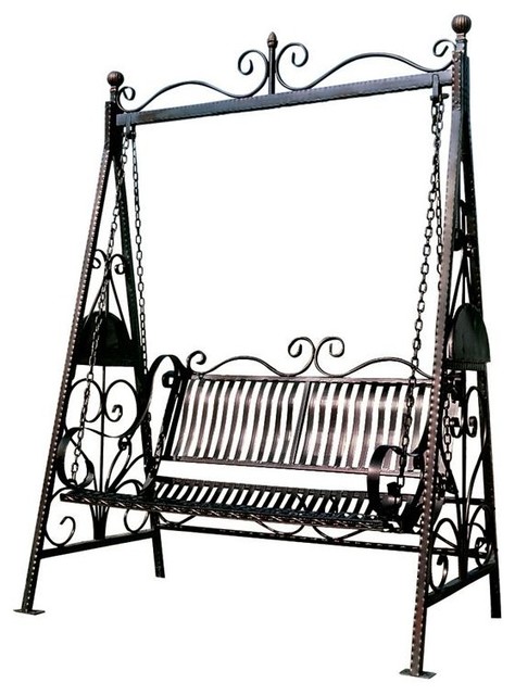 Rockaway Metal Garden Swing - Mediterranean - Porch Swings - by Design ...