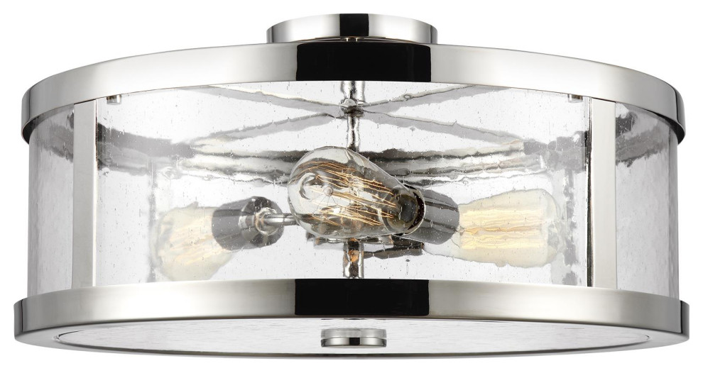 Harrow Large Semi-Flush Mount, Polished Nickel - Transitional - Flush ...