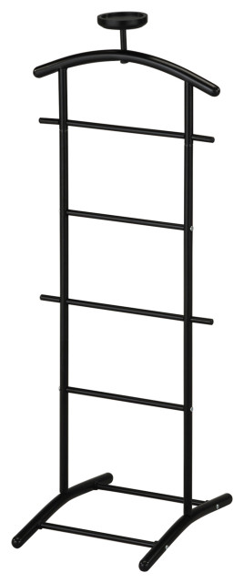 Owings Clothes Organizer Rack, Suit Valet Stand, Black Metal - Modern ...